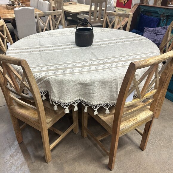 PC # 1114 | Dining | 75 Round Tablecloth From Oaxaca Mexico Made With 0 ...